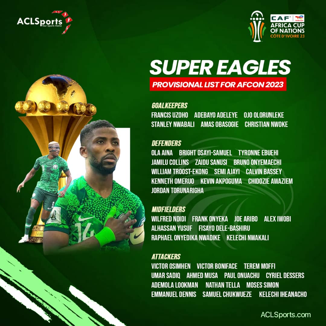 ACLSports EXCLUSIVE: Nigeria’s AFCON Provisional List - ACLSports